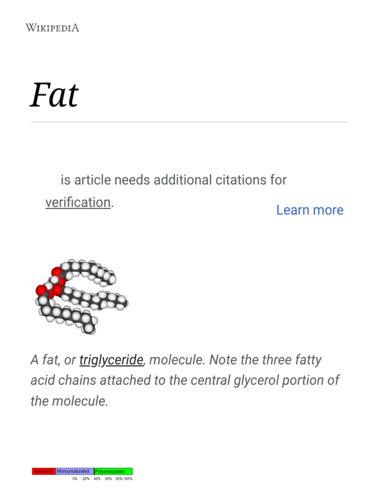 Fat - Wikipedia | PDF | Fat | Saturated Fat