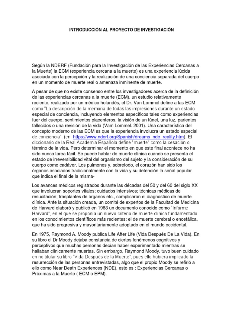 ECM, Proyecto de Investigación Terminado PDF | PDF | Percepción | Muerte