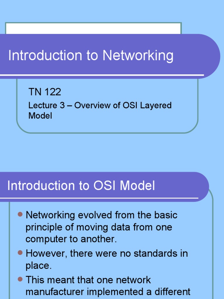 Lecture 3 - Layered Model | PDF | Internet Protocol Suite | Osi Model
