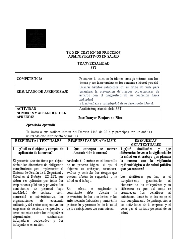 Analisis Metatextual - Jose Danyer Benjarano Rico | PDF | Seguridad ...