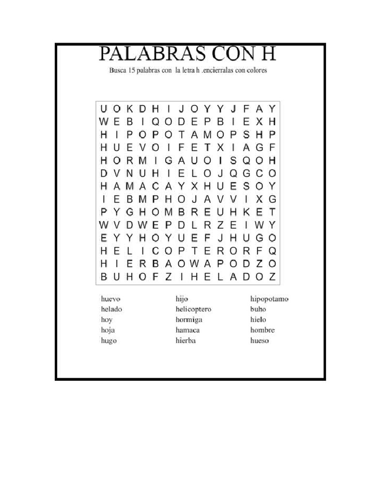 Actividades Con H | PDF
