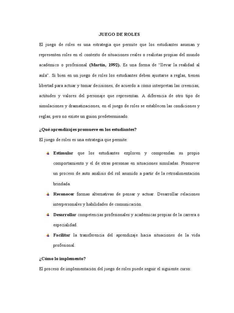 Juego de Roles | PDF | Aprendizaje | Epistemología
