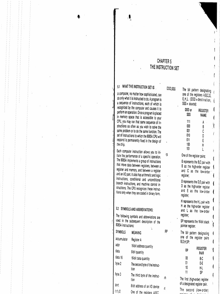 8085 Instruction Set | PDF
