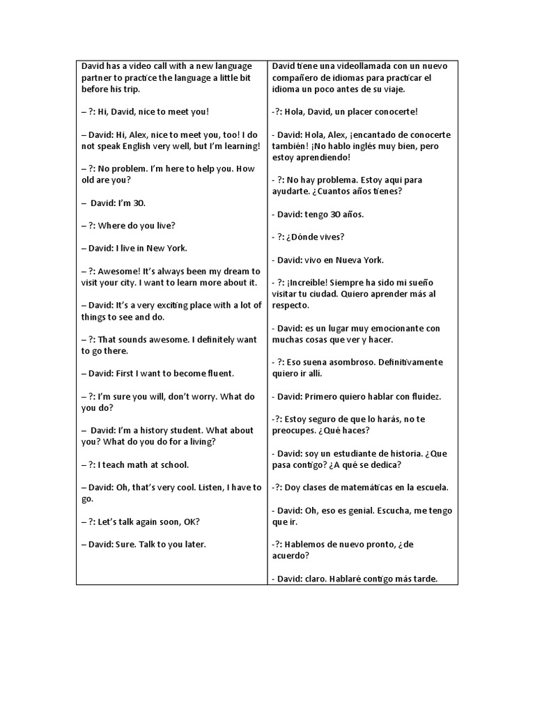 David Has A Video Call With A New Language Partner To Practice The ...