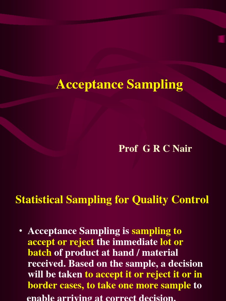 Understanding Acceptance Sampling Methods | PDF | Sampling (Statistics) | Type I And Type Ii Errors