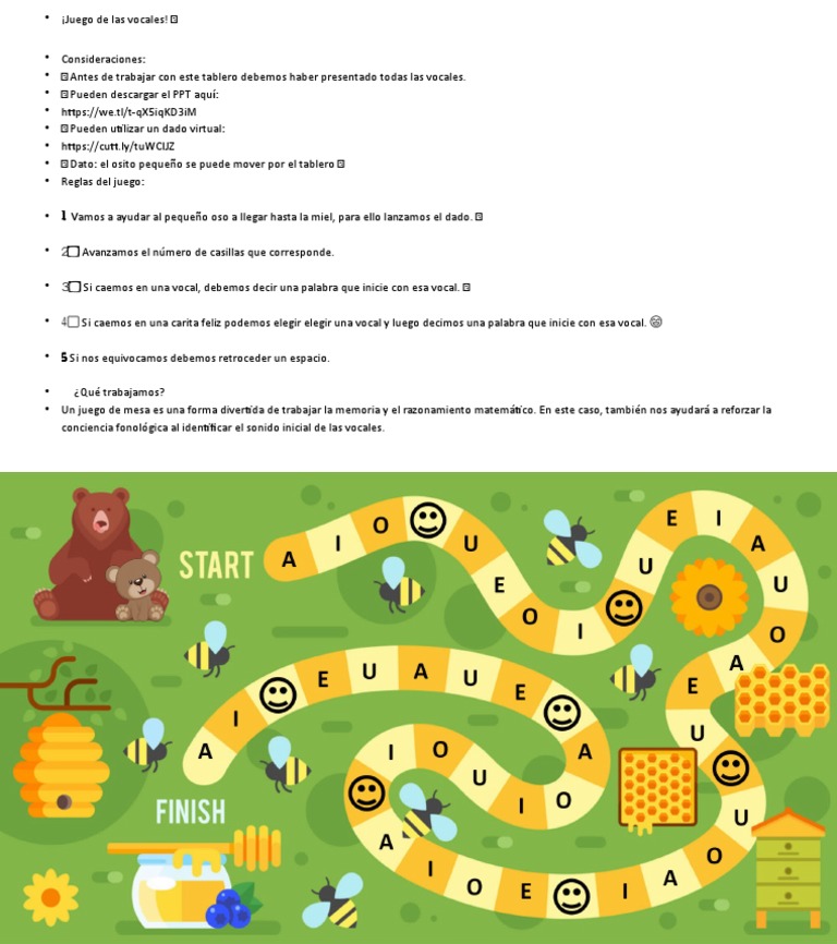 Juego de Mesa - Las Vocales | PDF