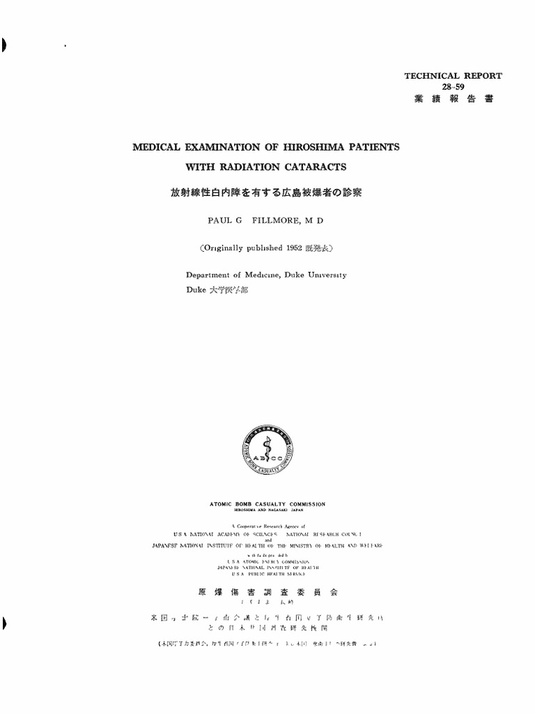 MMM M: Medical Examination of Hiroshima Patients With Radiation ...