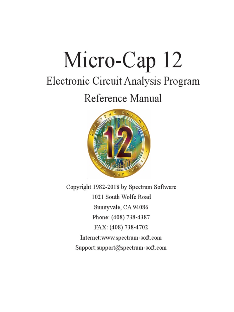 Micro-Cap 12: Electronic Circuit Analysis Program Reference Manual ...