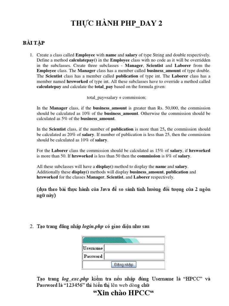 Bai Tap Thuc Hanh PHP | PDF