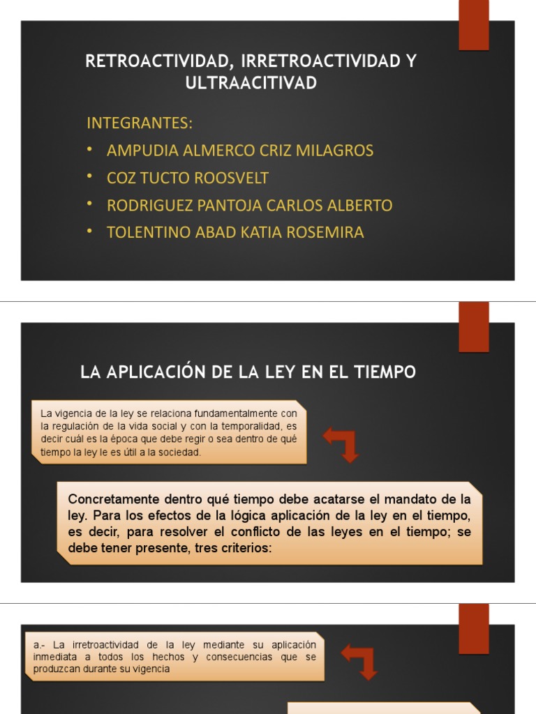 Retroactividad, Irretroactividad, y Ultraactividad | PDF | Ley ex post ...