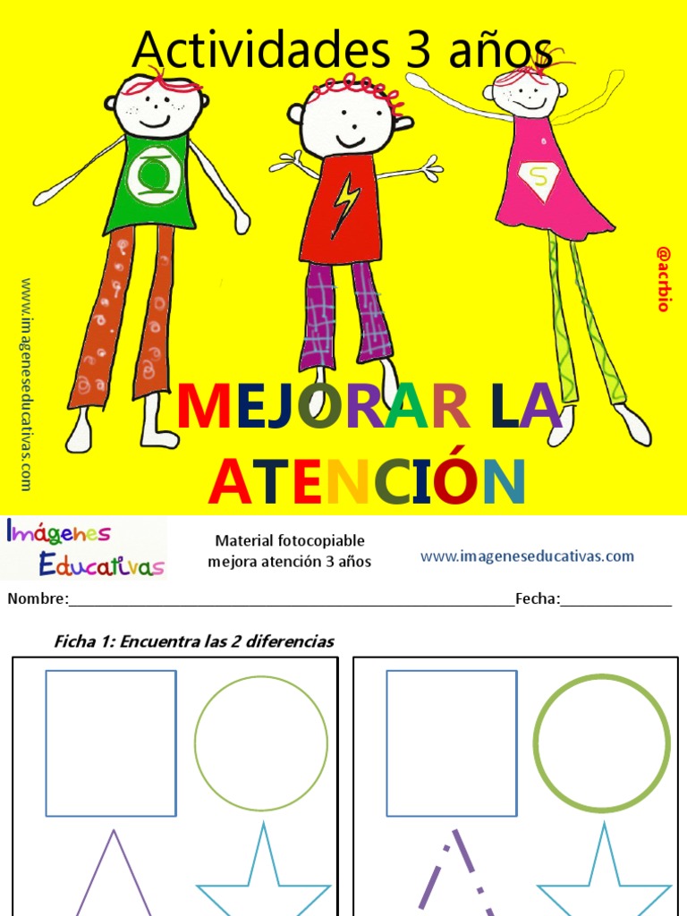 Actividades para Mejorar la Atención 3 Años | PDF | Crecimiento ...