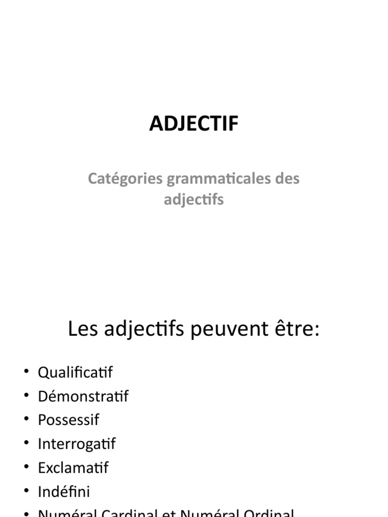 L'adjectif | PDF