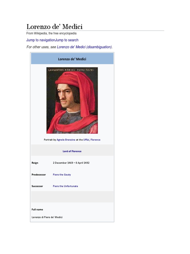 Lorenzo De' Medici: Jump To Navigationjump To Search | PDF | House Of ...