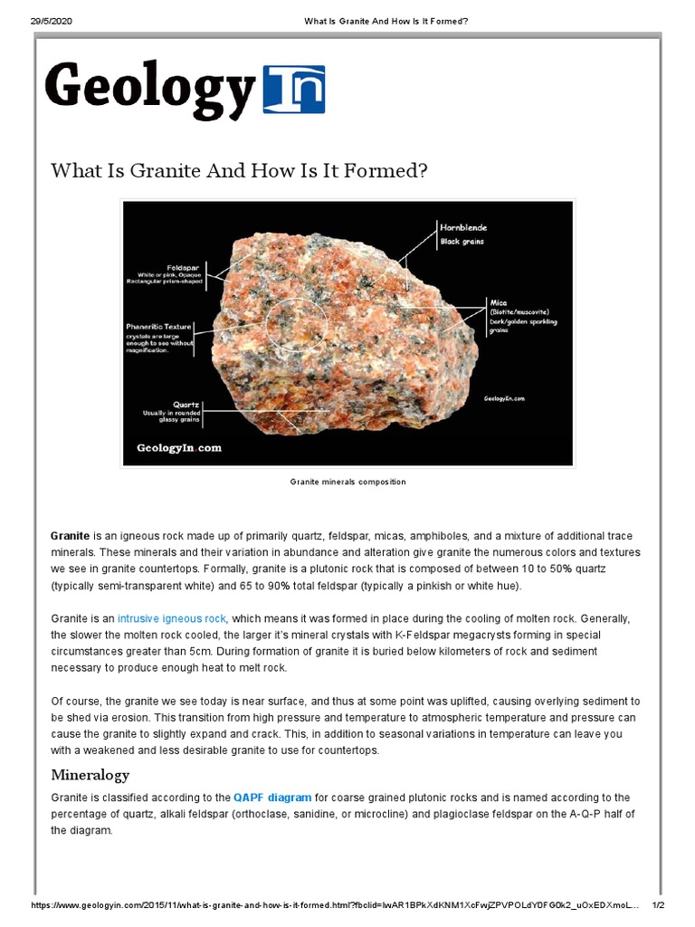 What Is Granite and How Is It Formed | PDF | Granite | Igneous Rock