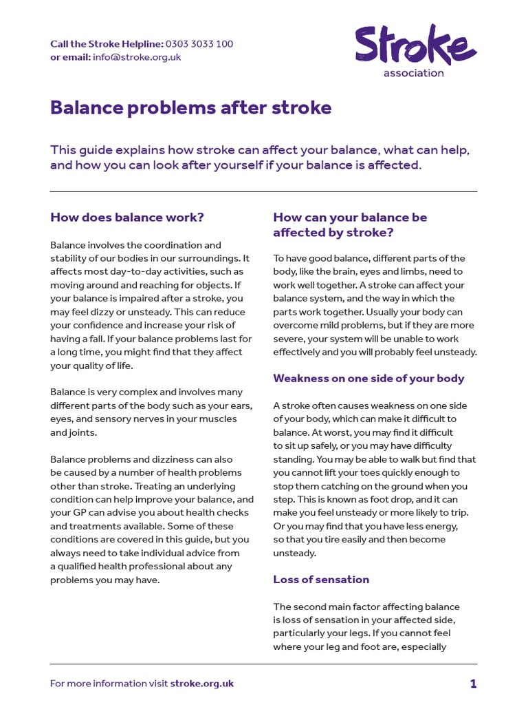 Balance Problems After Stroke PDF | PDF