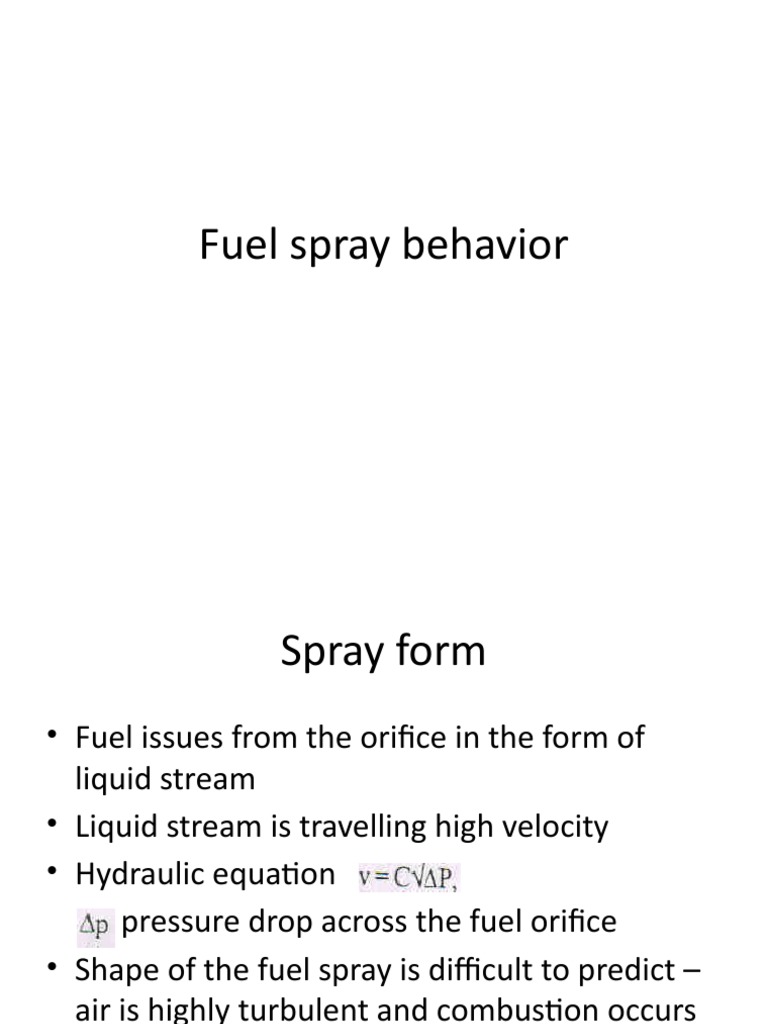 2.4 A Fuel Spray Behavior Spray Structure | PDF | Aerosol | Nozzle