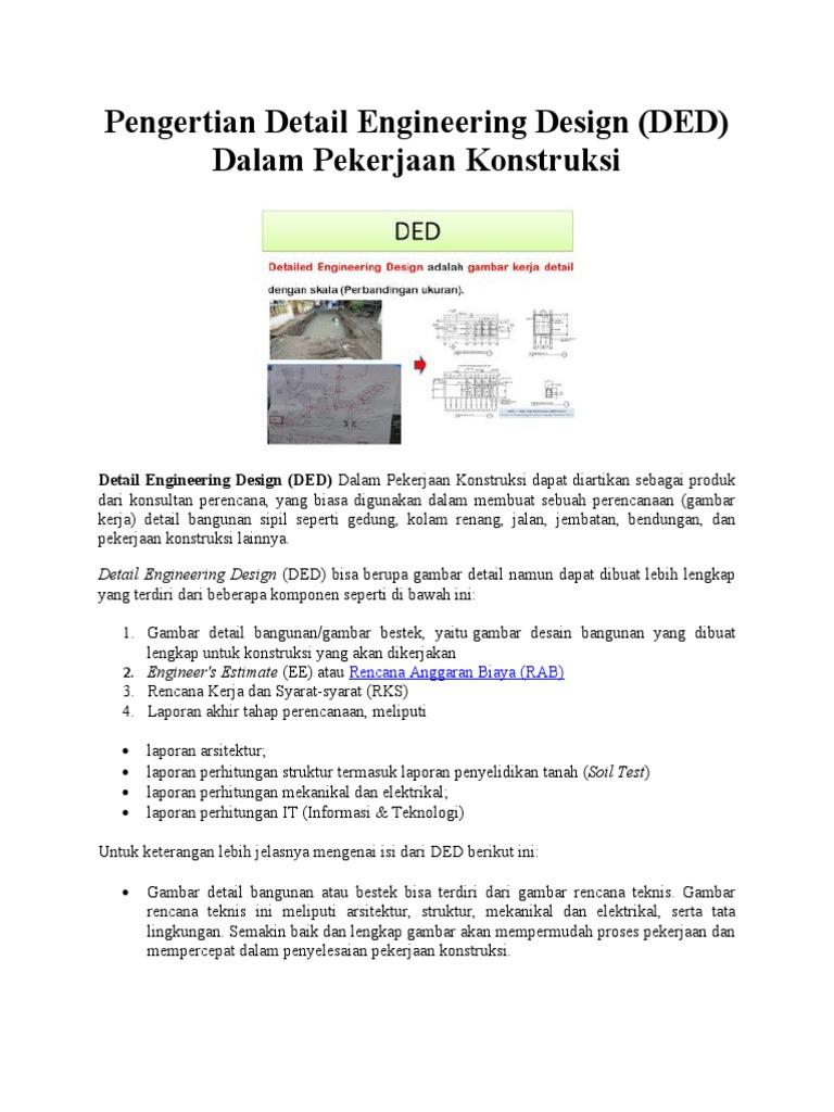 PENGERTIAN Detail Engineering Design | PDF