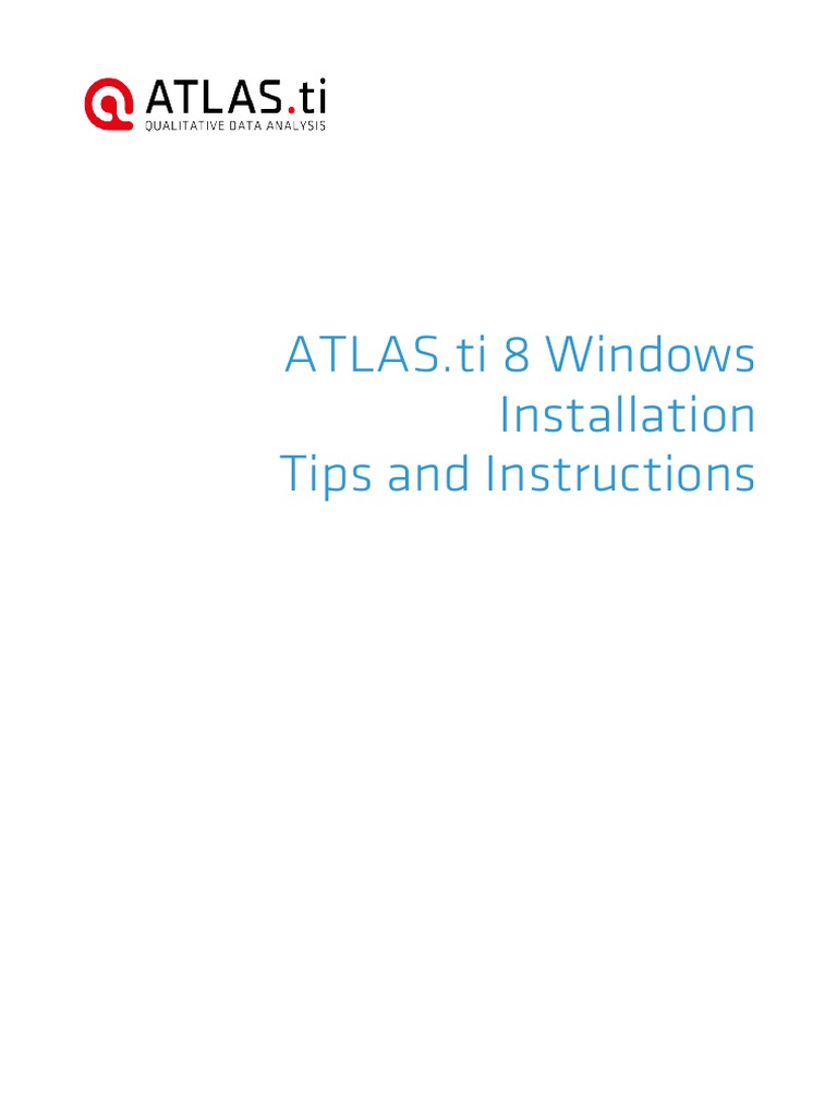 ATLAS - Ti 8 Windows Installation Tips and Instructions | PDF | Installation (Computer Programs ...