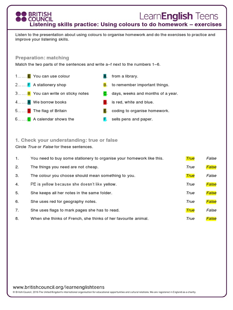 Color Coding for Homework Organization | PDF | Learning | Cognition