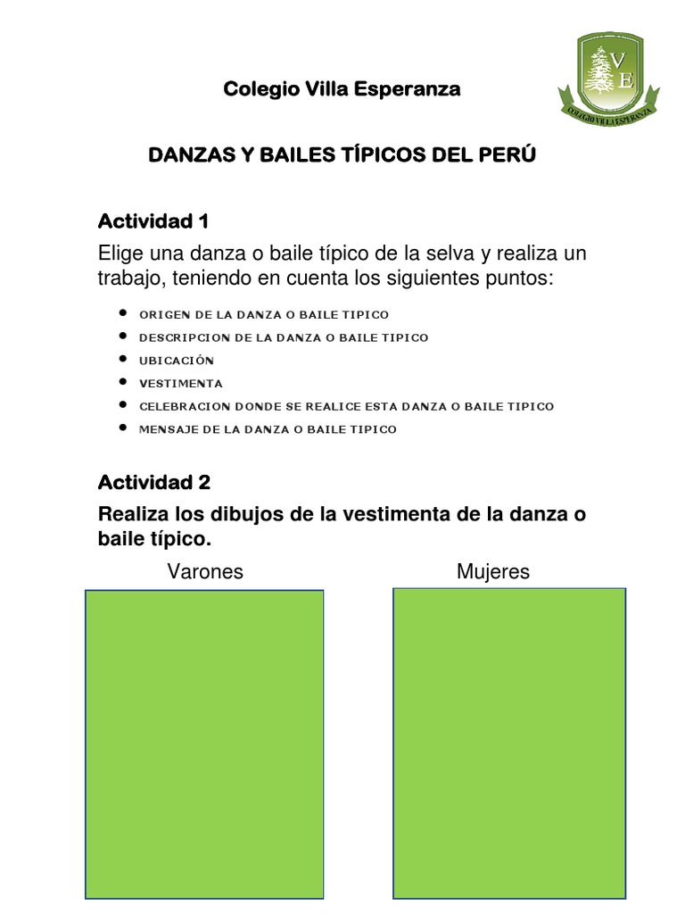 Danzas Y Bailes Tipicos Del Perú Pdf