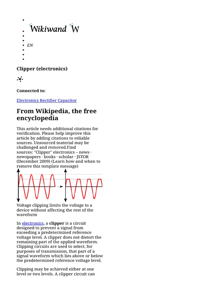 Clipper (Electronics) - Wikiwand | PDF | Electrical Equipment | Electricity