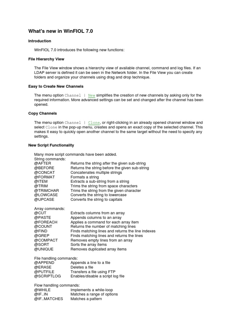Printing - What's New in WINFIOL 7 | PDF | String (Computer Science) | Array Data Structure