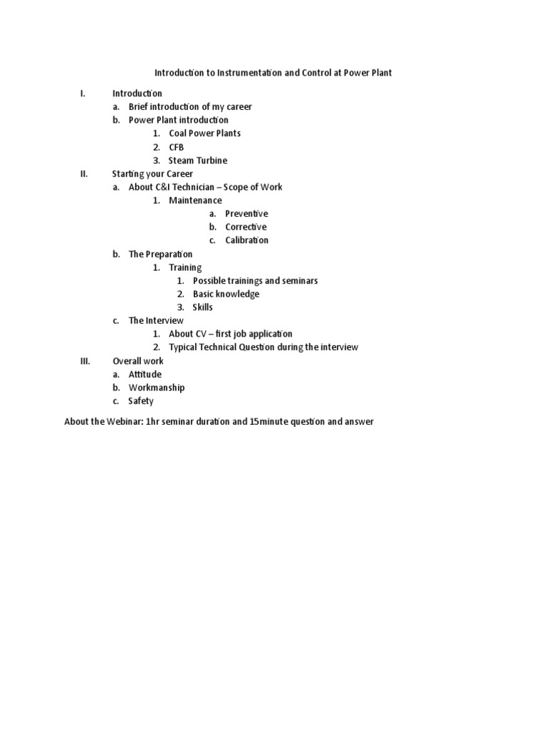 Outline For Webinar | PDF