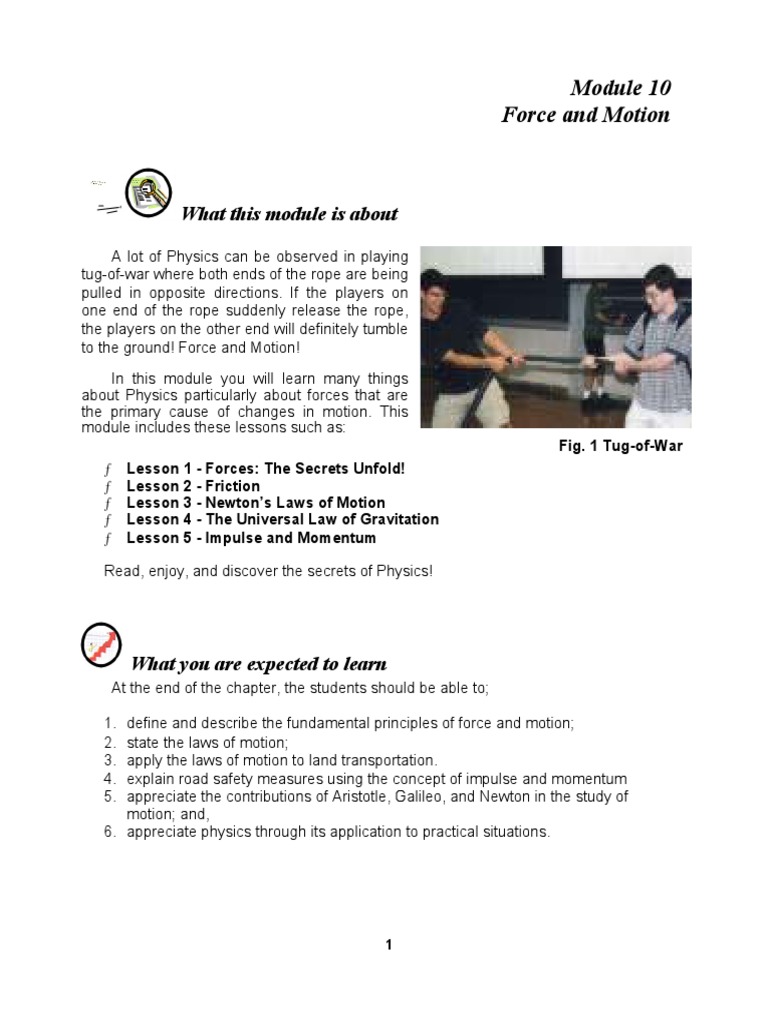 Module 10 Force and Motion | PDF | Friction | Force