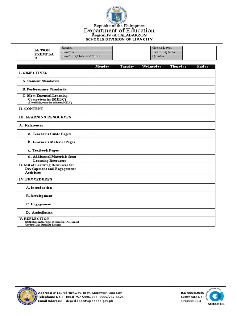 Department of Education: Republic of The Philippines | PDF