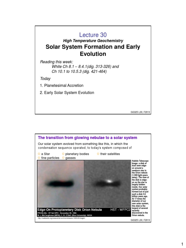Solar System Formation and Early Evolution | PDF | Cosmic Dust ...
