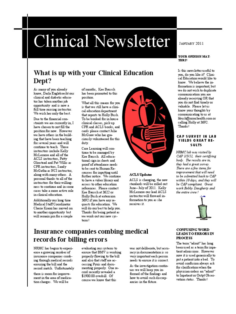 Clinical Newsletter - Jan 11 | PDF | Joint Commission | Health Care