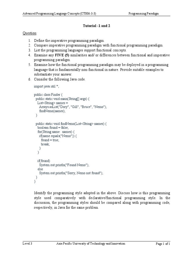 Comparing Imperative and Functional Programming Paradigms through Java ...