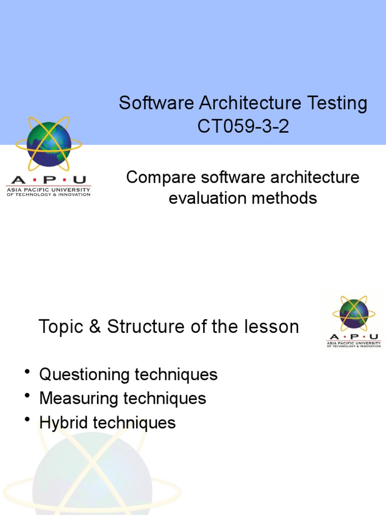 Week 13 - Compare Software Architecture Evaluation Methods | Download Free PDF | Software ...