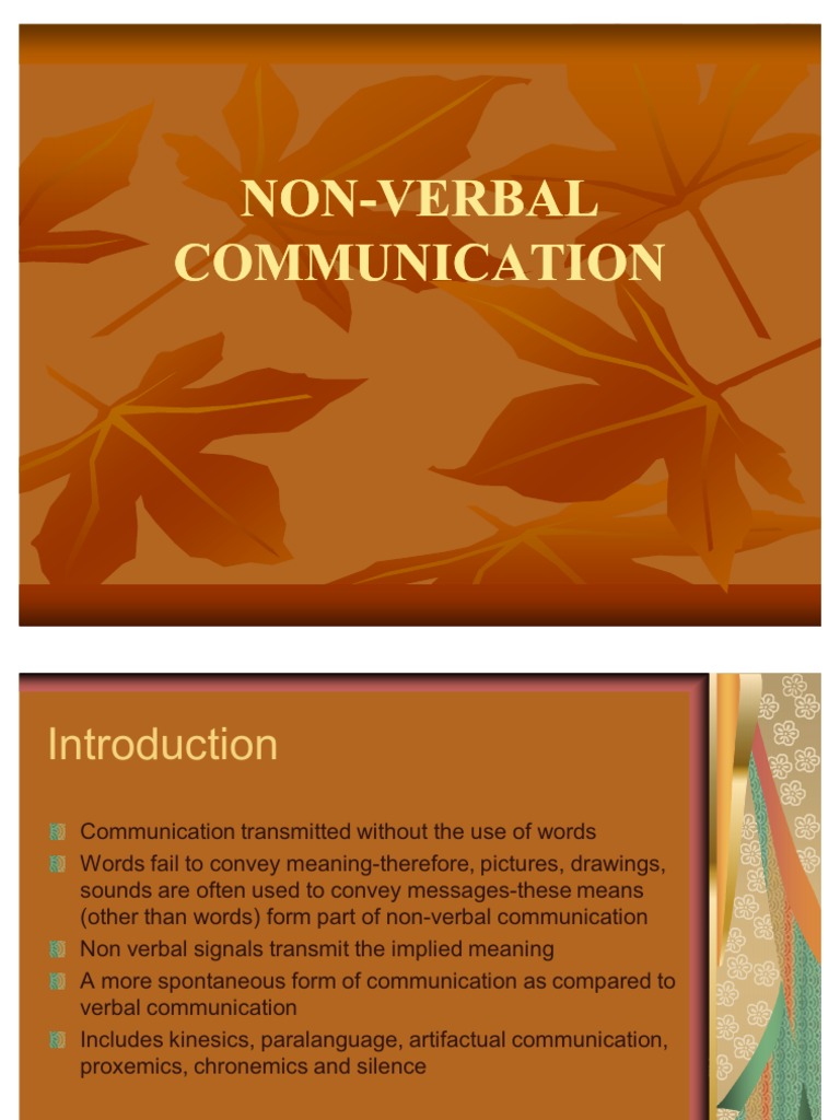 Artifactual Nonverbal Communication | PDF | Nonverbal Communication ...