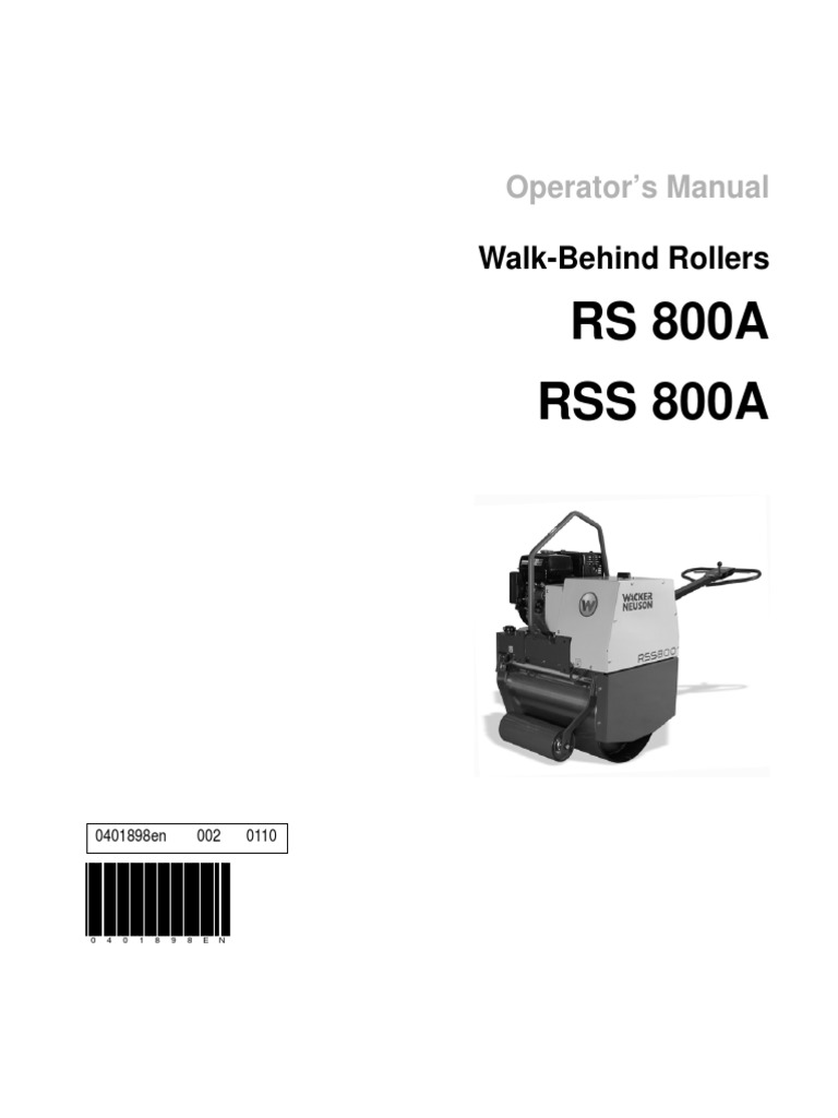 RS 800A RSS 800A: Operator's Manual | PDF | Bearing (Mechanical) | Throttle