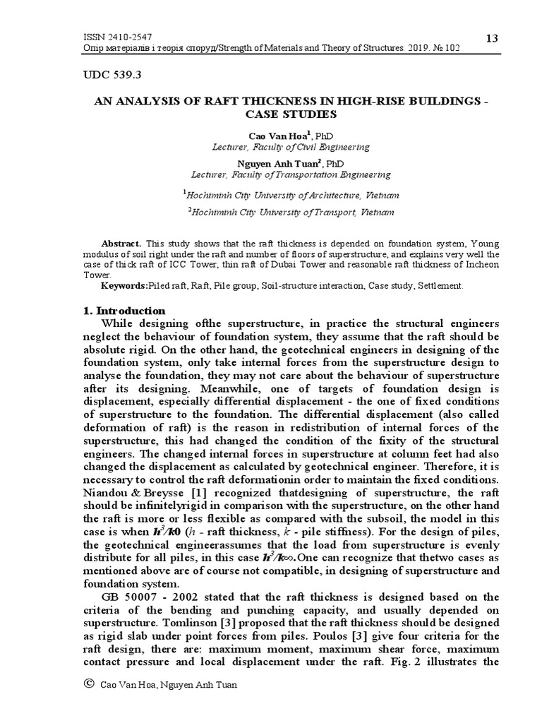 An Analysis of Raft Thickness in High-Rise Buildings - Case Studies ...