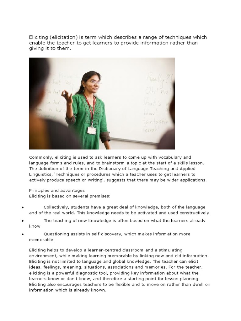 Eliciting | PDF | Question | Learning