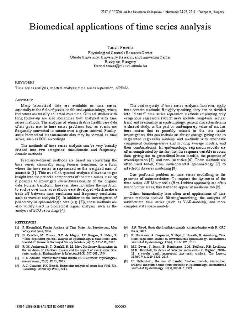 Biomedical Applications of Time Series Analysis | PDF | Time Series ...