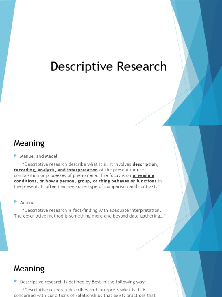 Descriptive Research | PDF | Survey Methodology | Quantitative Research