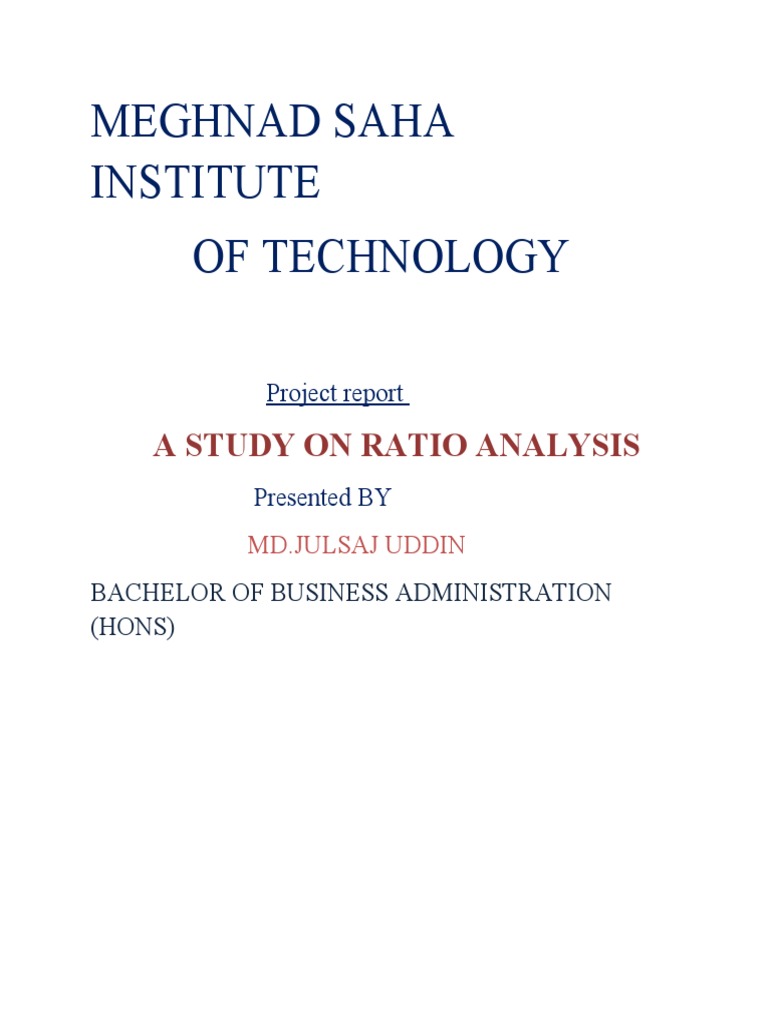 Project On Ratio Analysis | PDF | Working Capital | Net Income