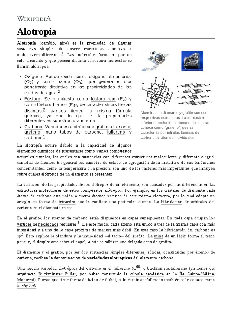 Alotropía | PDF | Química | Átomos
