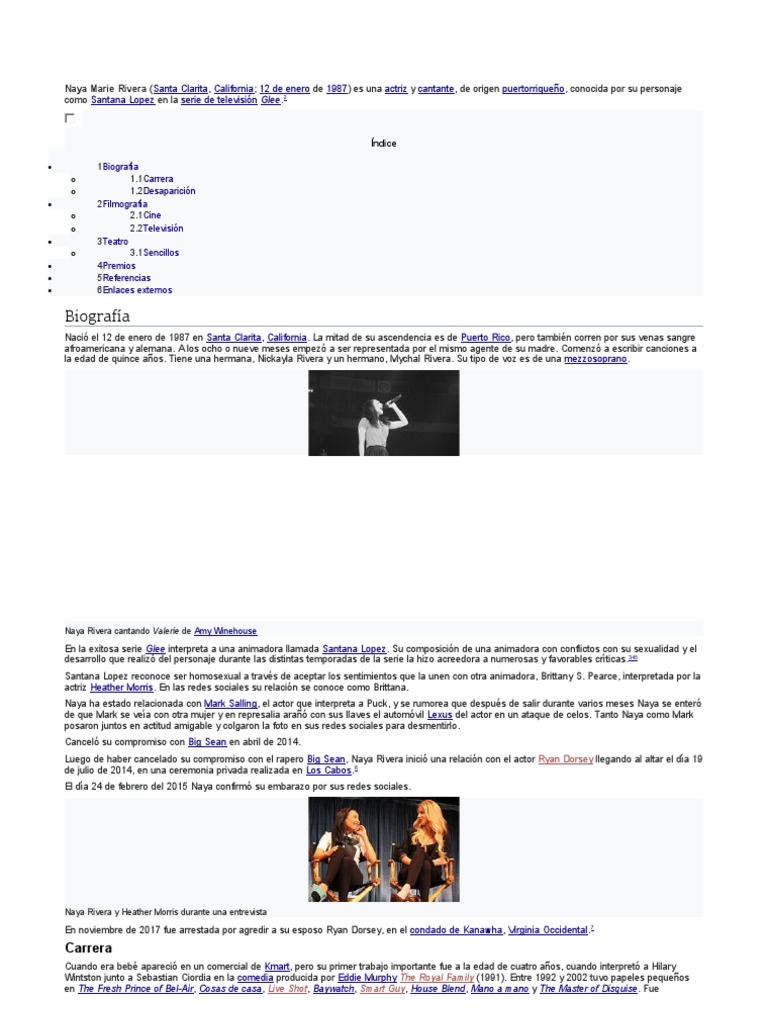 Naya Rivera | PDF | Entretenimiento (general)