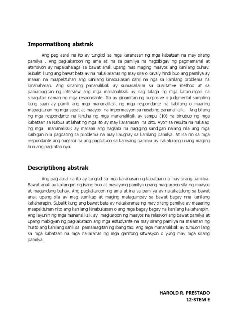 Impormatibong Abstrak | PDF