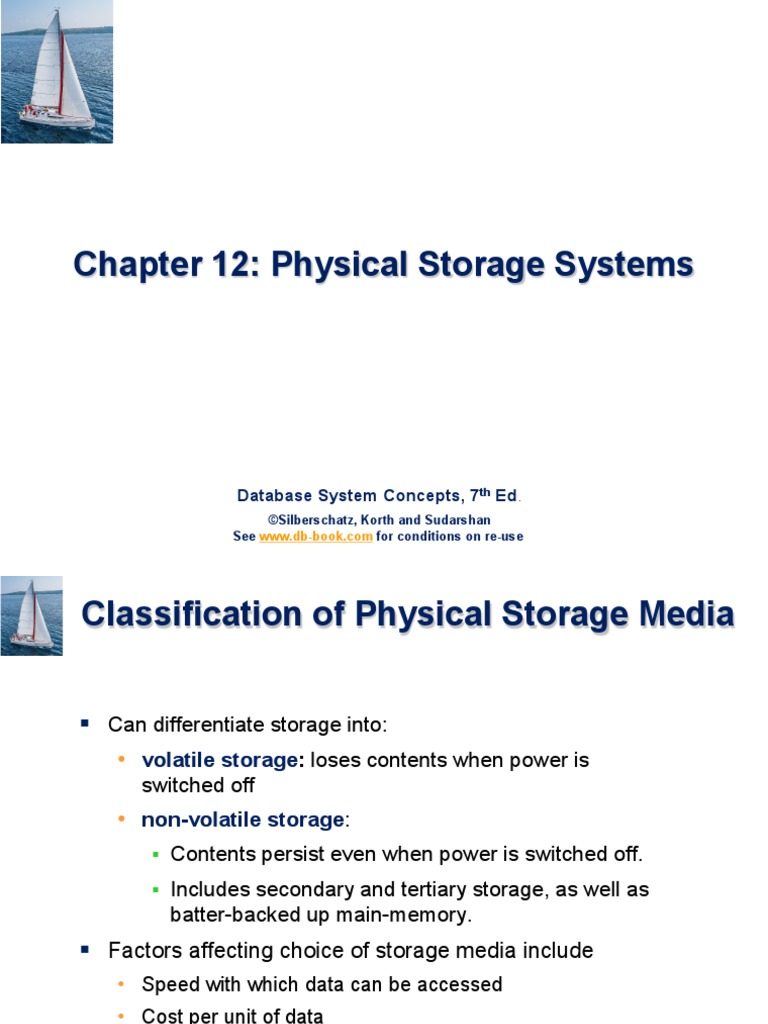 Chapter 12: Physical Storage Systems: Database System Concepts, 7 Ed ...