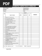 Inspection Checklist For BACKHOE LOADER (JCB) | PDF