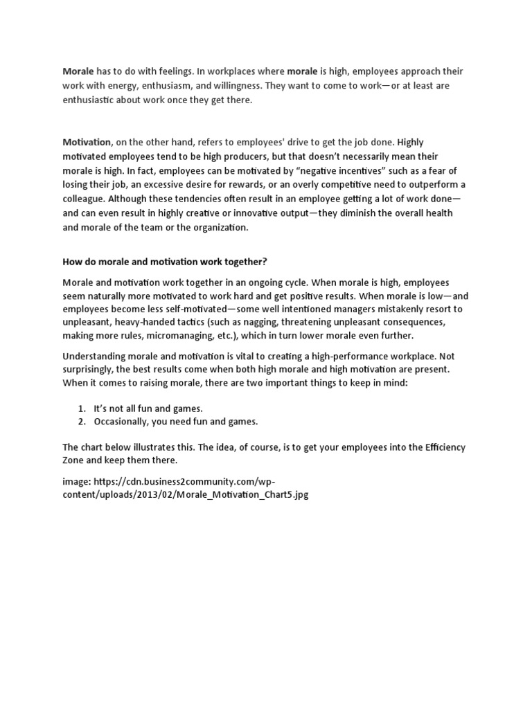 Employee Morale and Motivation Report in HRM | PDF | Motivation ...