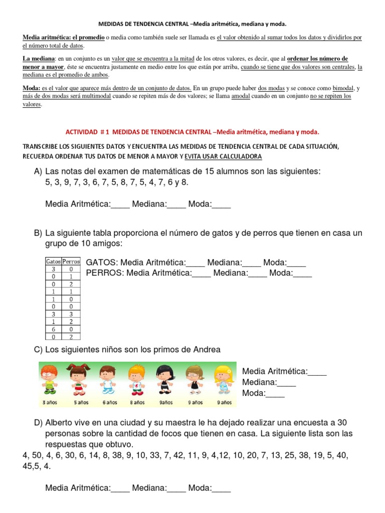 Exercicios Media Moda Mediana