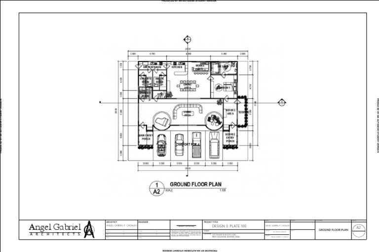 Ground Floor Plan Sample | PDF | Technical Drawing | Design