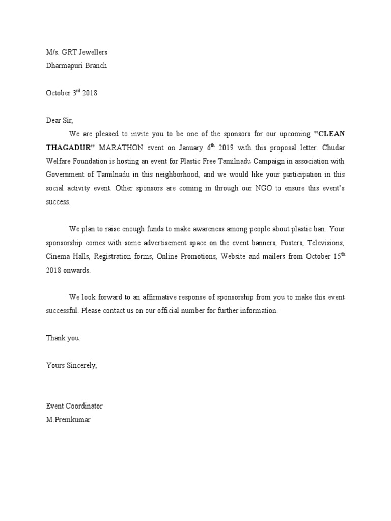 Sponsorship Letter - GRT | PDF