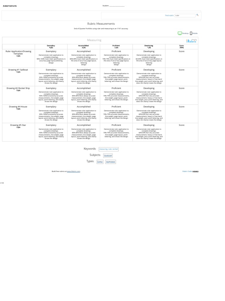 Measuring: Rubric: Measurements | PDF | Accuracy And Precision ...